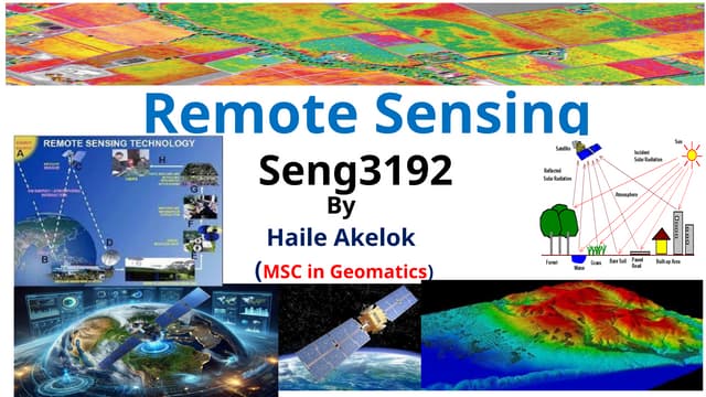 Basic Concepts of Remote Sensing | PPTX