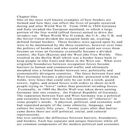 Chapter OneOne of the most well known examples of how borders are .docx