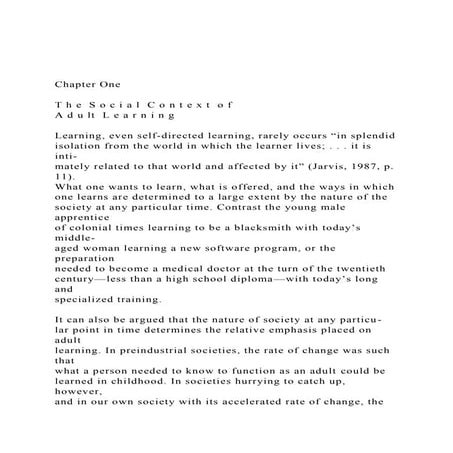 Chapter OneT h e S o c i a l C o n t e x t o fA d u l.docx