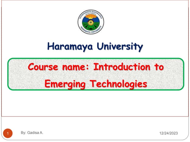 Chapter One & Two.pptx introduction to emerging Technology | PPTX Chapter One & Two.pptx introduction to emerging Technology | PPTX