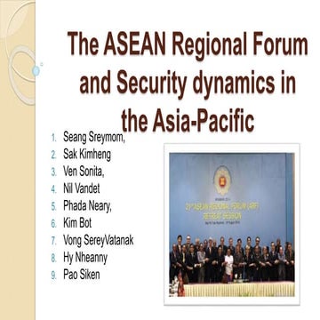 Chapter presentation: ASEAN Regional Forum (ARF) | PPTX