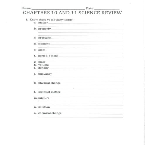 Chapter 7 Science Review | PDF