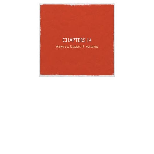 Chapter 14 answers for worksheet | PDF