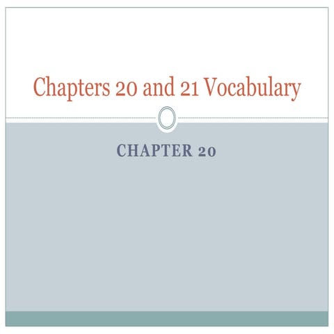 Chapters 20 and 21 vocab student version | PPTX