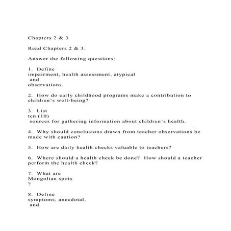 Chapters 2 And 3read Chapters 2 And 3 Answer The Following Q Docx