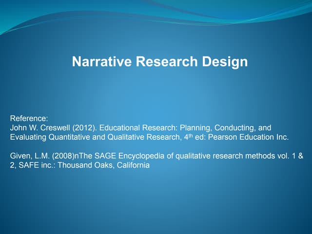 Narrative research design | PPTX