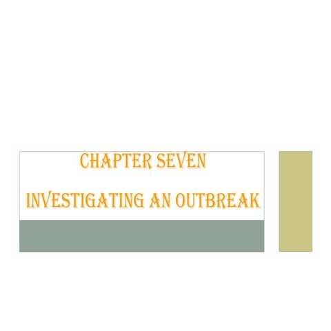 Epidemiology ''Investigating an outbreak'' | PPT