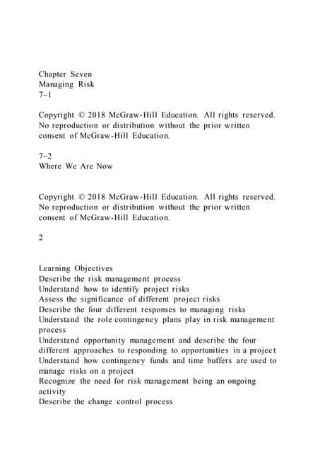 Chapter 7 managing risk | PPT