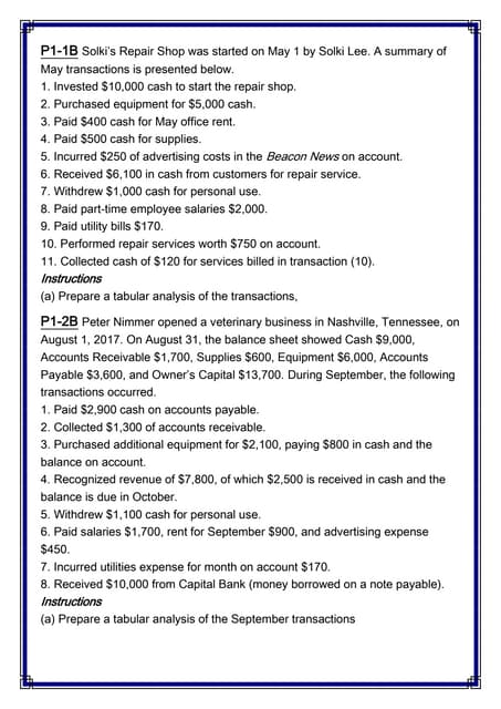 Chapter 2 Basic Financial Statements exercise and solutions | DOCX