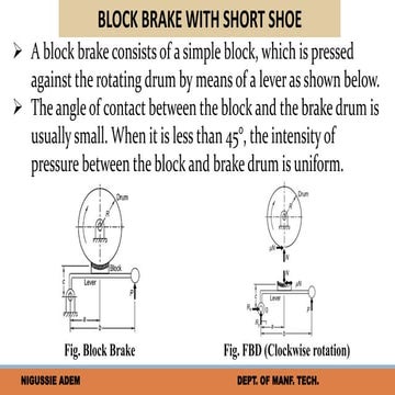 Block Brake with Short Shoe and Block Brake with long Shoe | PPTX