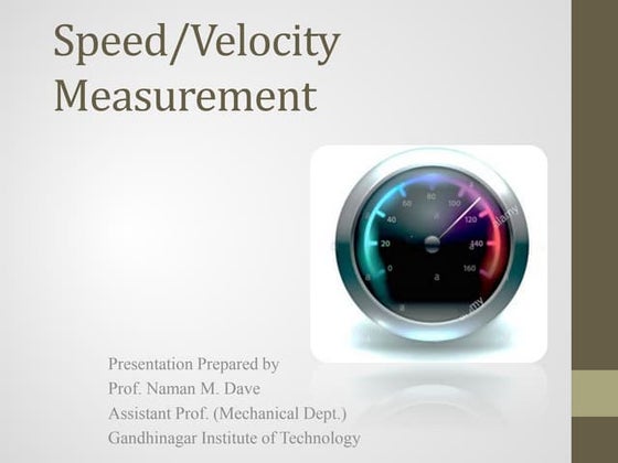 measurement of speed | PPT