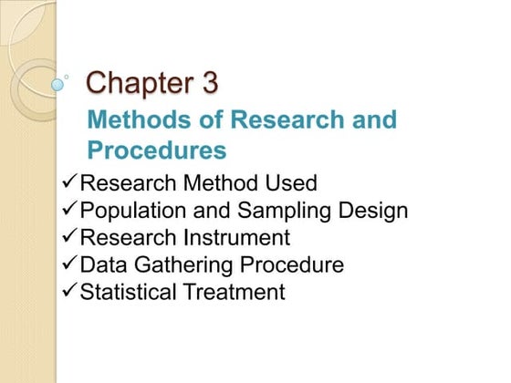 Chapter 3 Methodology (Capstone Research) | PDF | Home & Garden