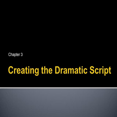Chapter three creating the dramatic script power point | PPT