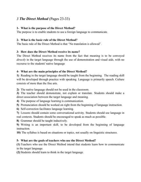 Direct Method (DM) of Language Teaching | PPT | Education