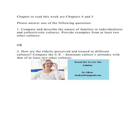 Chapter to read this week are Chapters 4 and 5 Please answer one.docx