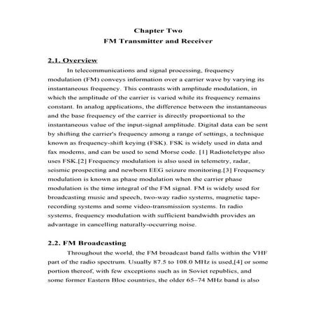 Chapter two of FM signal | DOC
