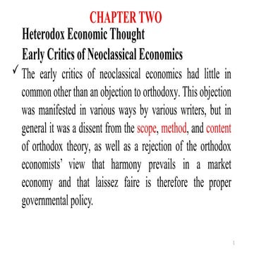CHAPTER TWO.pptx, neoclassical economic thought | PPTX