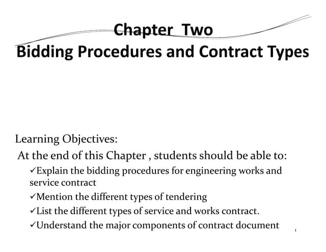 Chapter Two: Bidding procedures and contract types.pdf Chapter Two: Bidding procedures and contract types.pdf