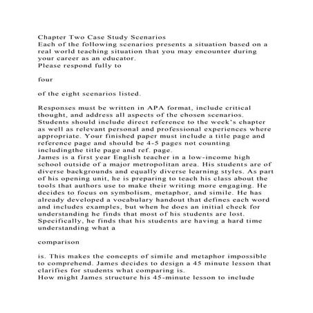 Chapter Two Case Study ScenariosEach of the following scenarios pr.docx