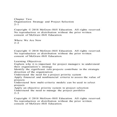 Chapter TwoOrganization Strategy and Project Selection2–1 | DOCX