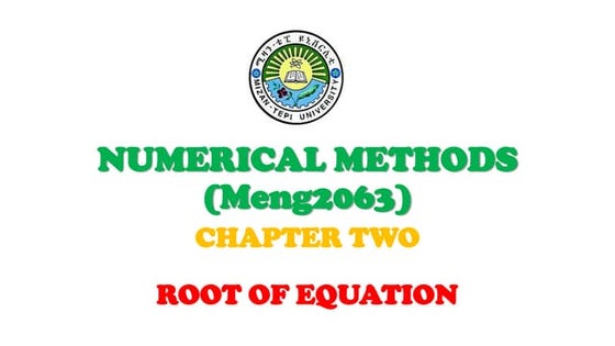 Numerical method for solving non linear equations | PPT