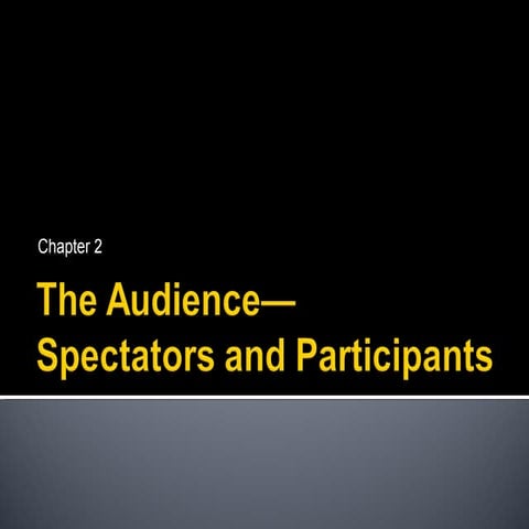 Chapter two the audience spectators and participants power point | PPT