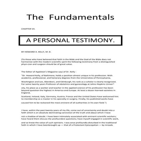 Chapter vii a personal testimony - fundamentaas | PDF