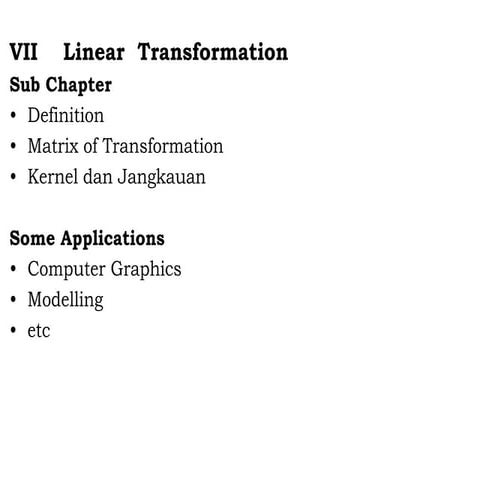 Transformasi Linear ( Aljabar Linear Elementer ) | PPTX