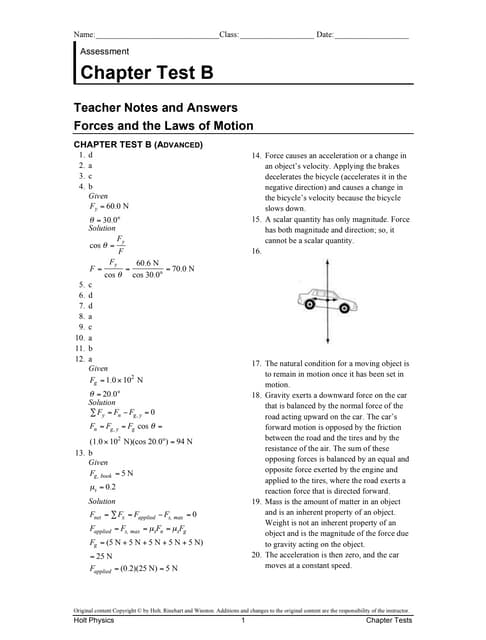 Free Body Diagrams Quiz Physics.pdf | Physics | Science