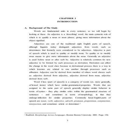 Morphology - Adjective derived from member of other word classes | PDF