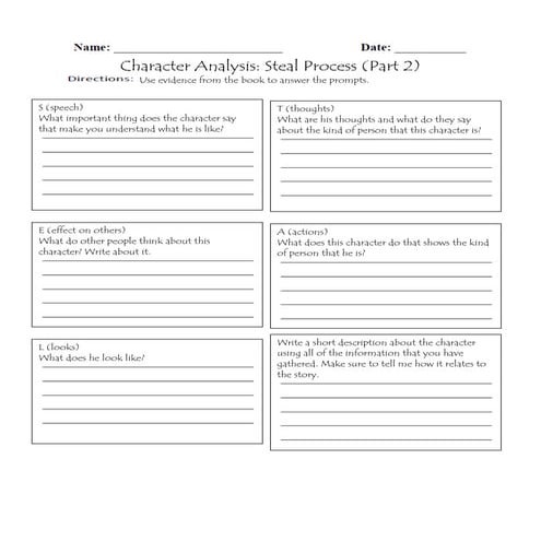 Character analysis-steal-process-chart-p-2 | PDF