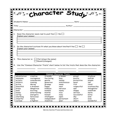 Character study | DOC | Fiction | Books and Literature