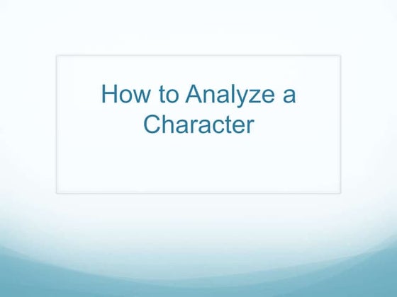 Characterization steal method | PPTX