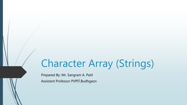 Character Array Strings Ppt 5752