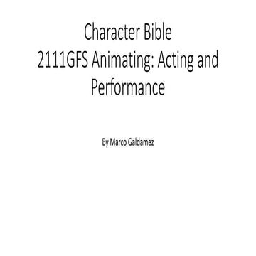 Character Animation bible | PPTX