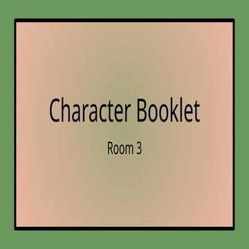 Character Booklet.pptx character sketch character | PPT