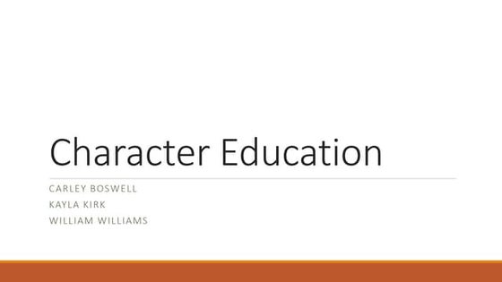 Character Education | PPT