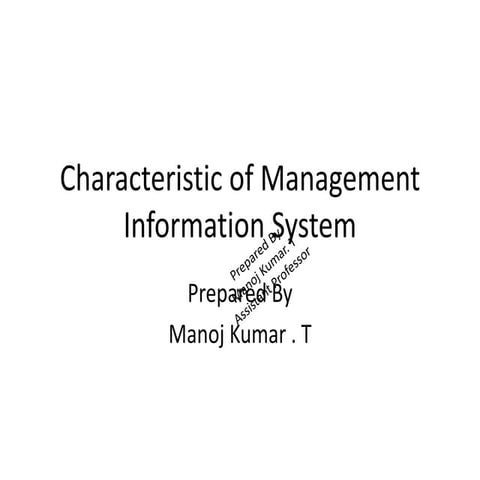 Characteristic of management information system | PPTX