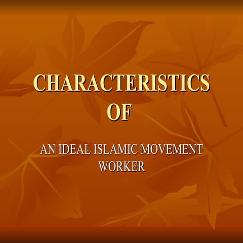 Characteristics of Islamic Workers | PPT | Islam | Religion & Spirituality
