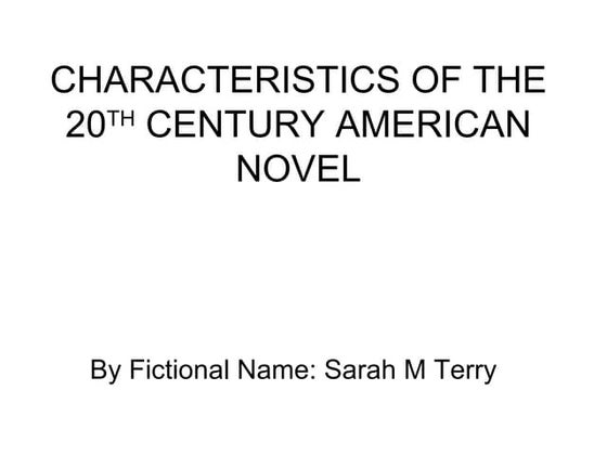 Cocktail Notes on 20th Century American Literature | PPTX | Food & Drink