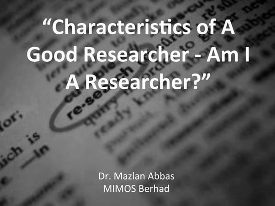 Characteristics and criteria of good research | PPTX