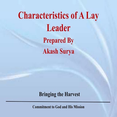 Characteristics of a lay leader | PPTX