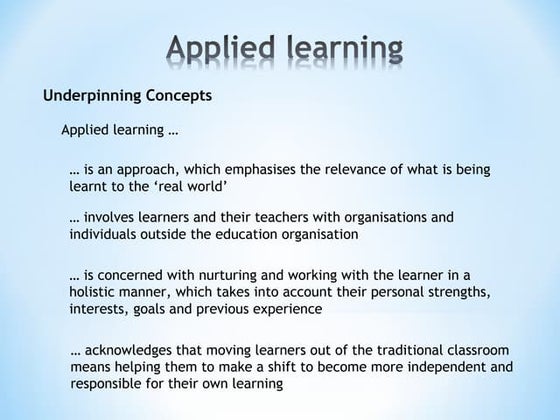 Applied learning | PPT