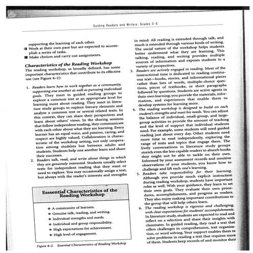 Characteristics of a reading workshop | PDF | Workshops and Classes ...