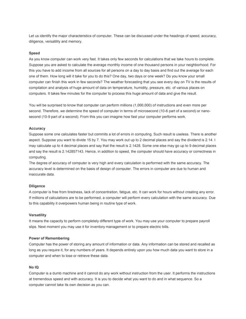 Characteristics of Modern computer | PPT