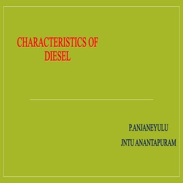 CHARACTERISTICS OF DIESEL | PPTX