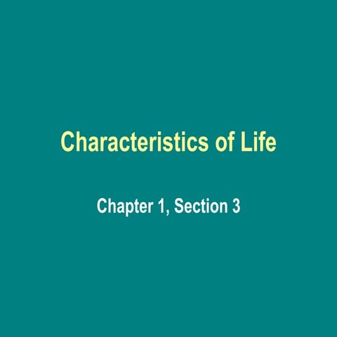 Characteristics Of Life | PPT