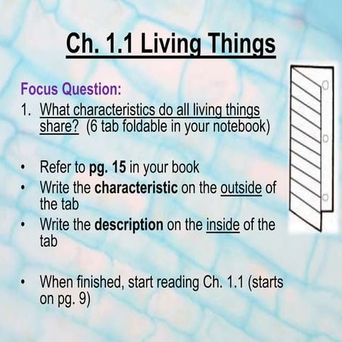 Characteristics of life notes | PPTX