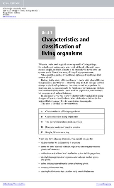 Characteristics of Living Things | PPT