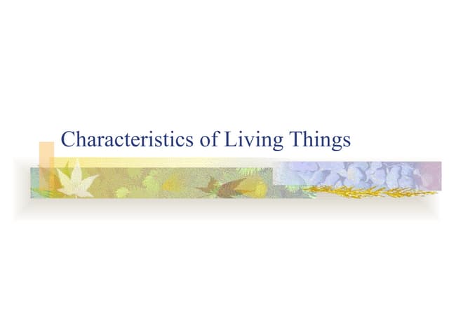 Characteristics of Living Things | PPT
